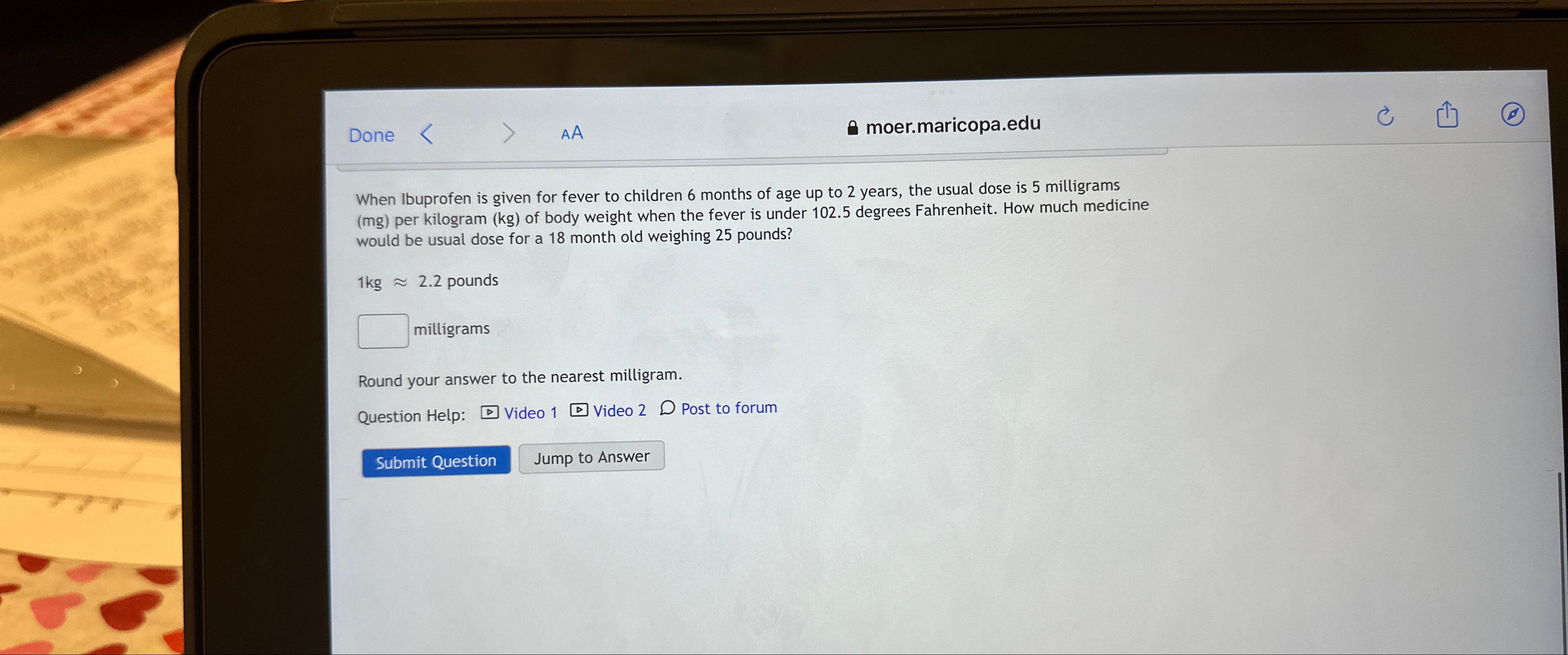 Solved DoneAAa moer.maricopa.eduWhen Ibuprofen is given for | Chegg.com