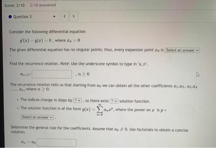 Solved Consider the following differential equation: | Chegg.com