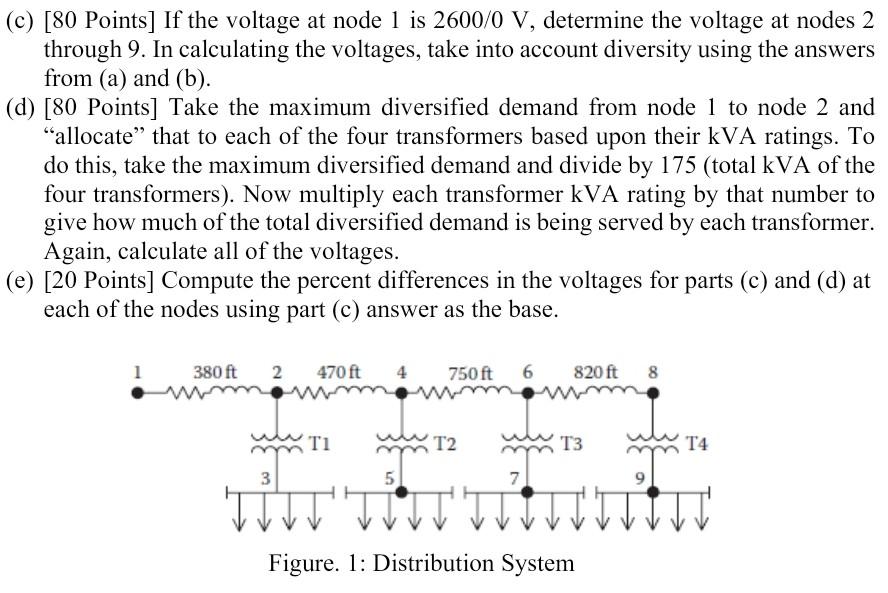 Solved A single-phase lateral serves four transformers as | Chegg.com