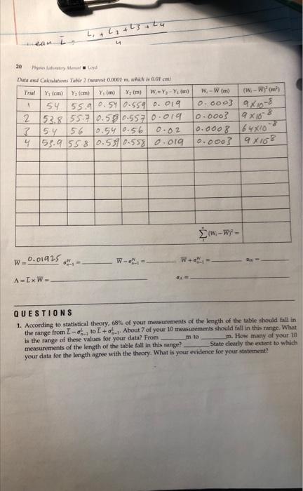 Solved 1. LAB O RATORY 1 Measurement of Length LABORATORY | Chegg.com