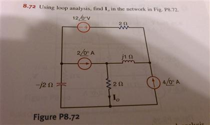 Solved Using loop analysis, find I0 in the network in Fig. | Chegg.com