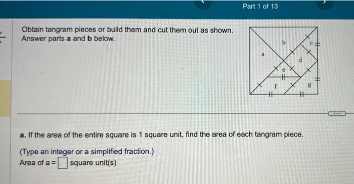 Solved Obtain tangram pieces or build them and cut them out | Chegg.com