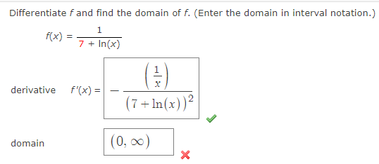Solved Differentiate f ﻿and find the domain of f. (Enter the | Chegg.com