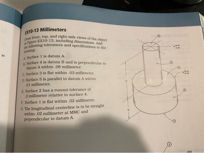 Solved draw the front top and right side view with listed | Chegg.com