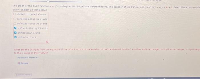 Solved The graph of the basic function y = √x undergoes two | Chegg.com