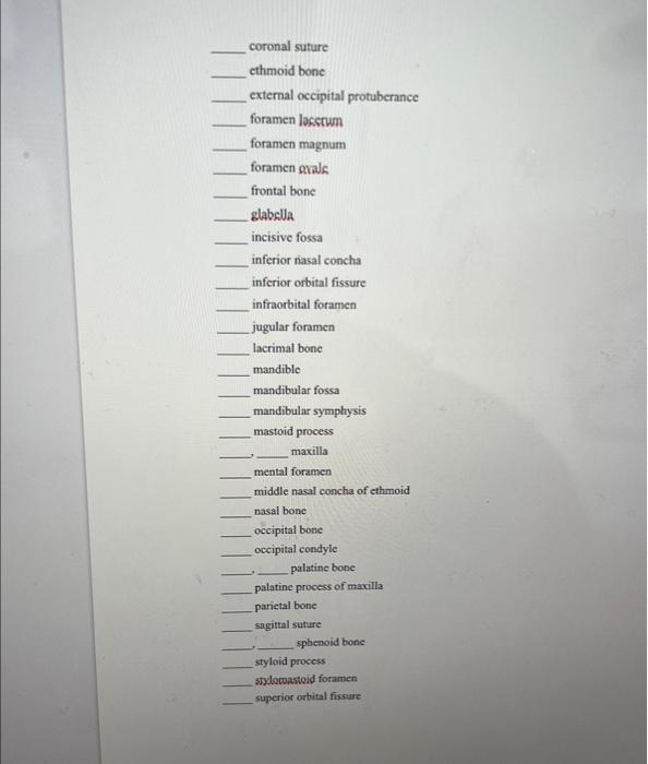 Solved Using choices from the key on the next page, identify | Chegg.com