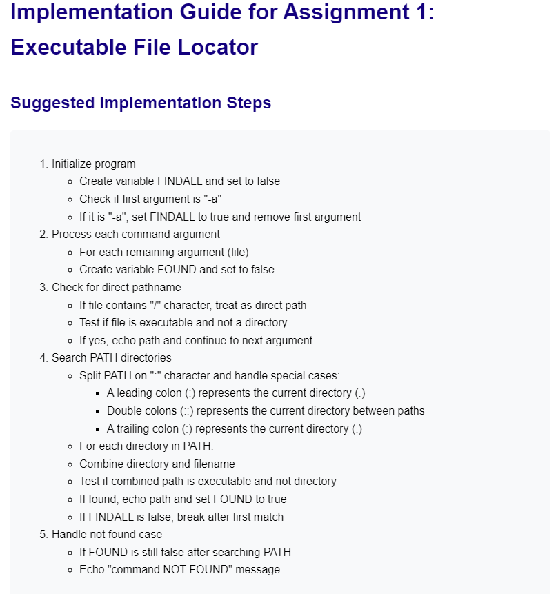 Solved Assignment 1: Executable File Locator | Chegg.com