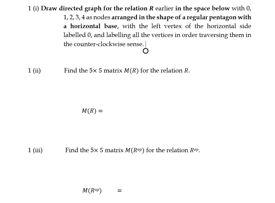 Solved Define a relation Rsube{0,1,2,3,4}×{0,1,2,3,4}=:U ﻿as | Chegg.com
