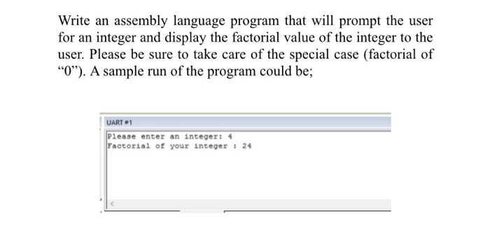 Solved Write an assembly language program that will prompt | Chegg.com