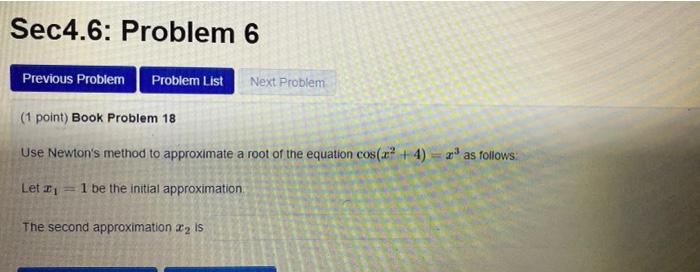 Solved Sec4.6: Problem 6 Previous Problem Problem List Next | Chegg.com