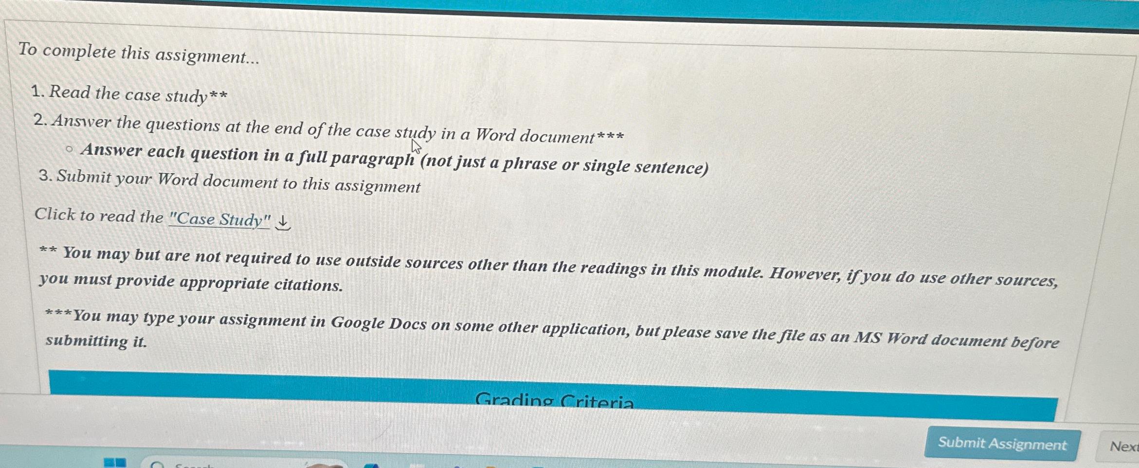 Solved To complete this assignment...Read the case | Chegg.com