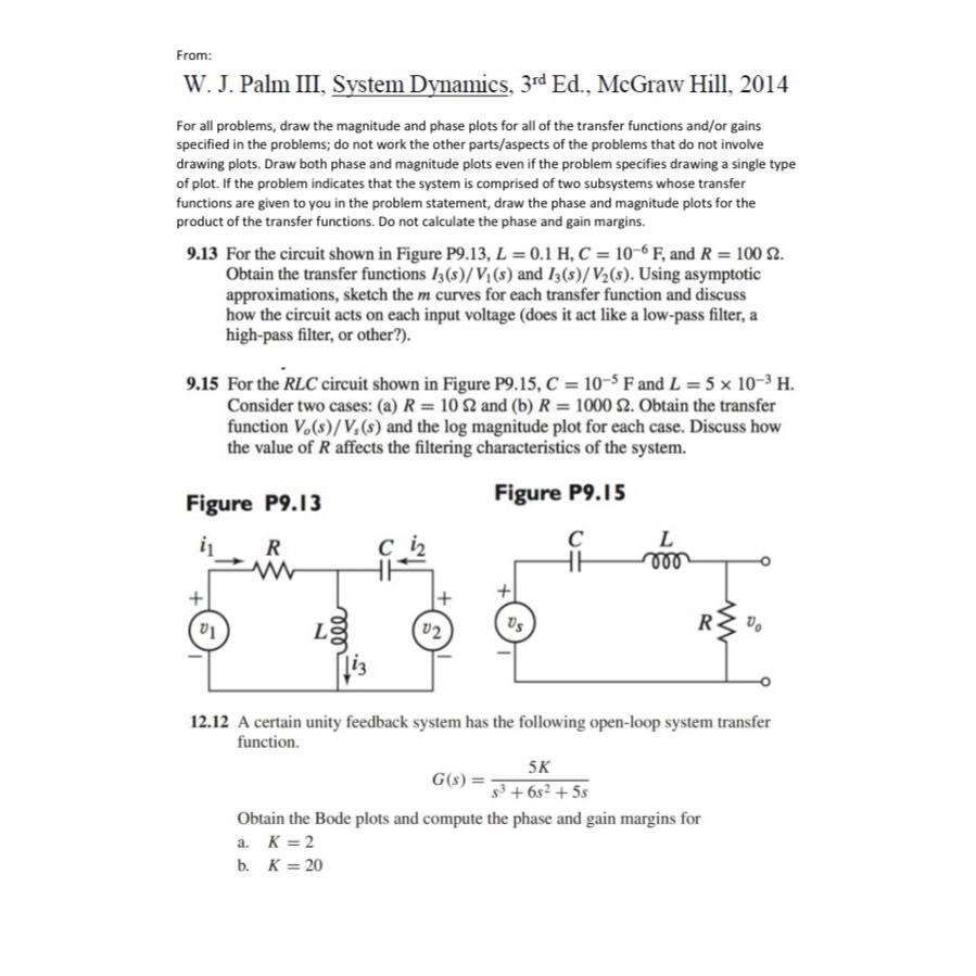 Solved From:W. ﻿J. ﻿Palm III, System Dynamics, 3rd ﻿Ed., | Chegg.com