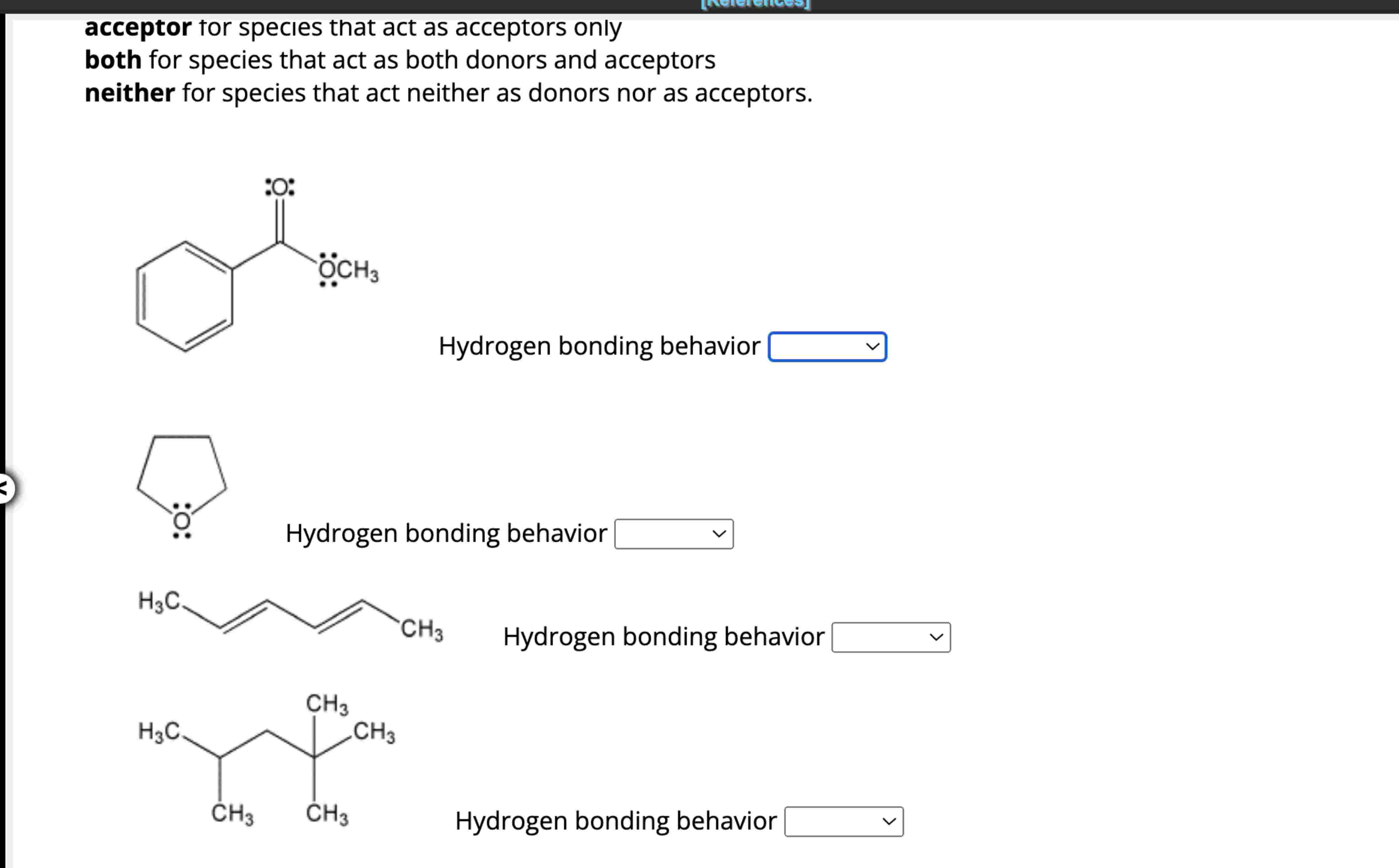 Solved acceptor tor species that act as acceptors onlyboth | Chegg.com