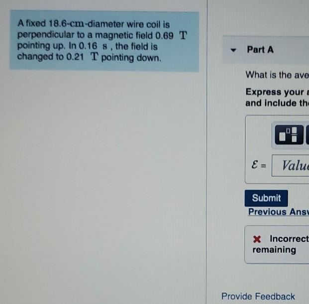 Solved Part A What is the average induced emf in the coil? | Chegg.com