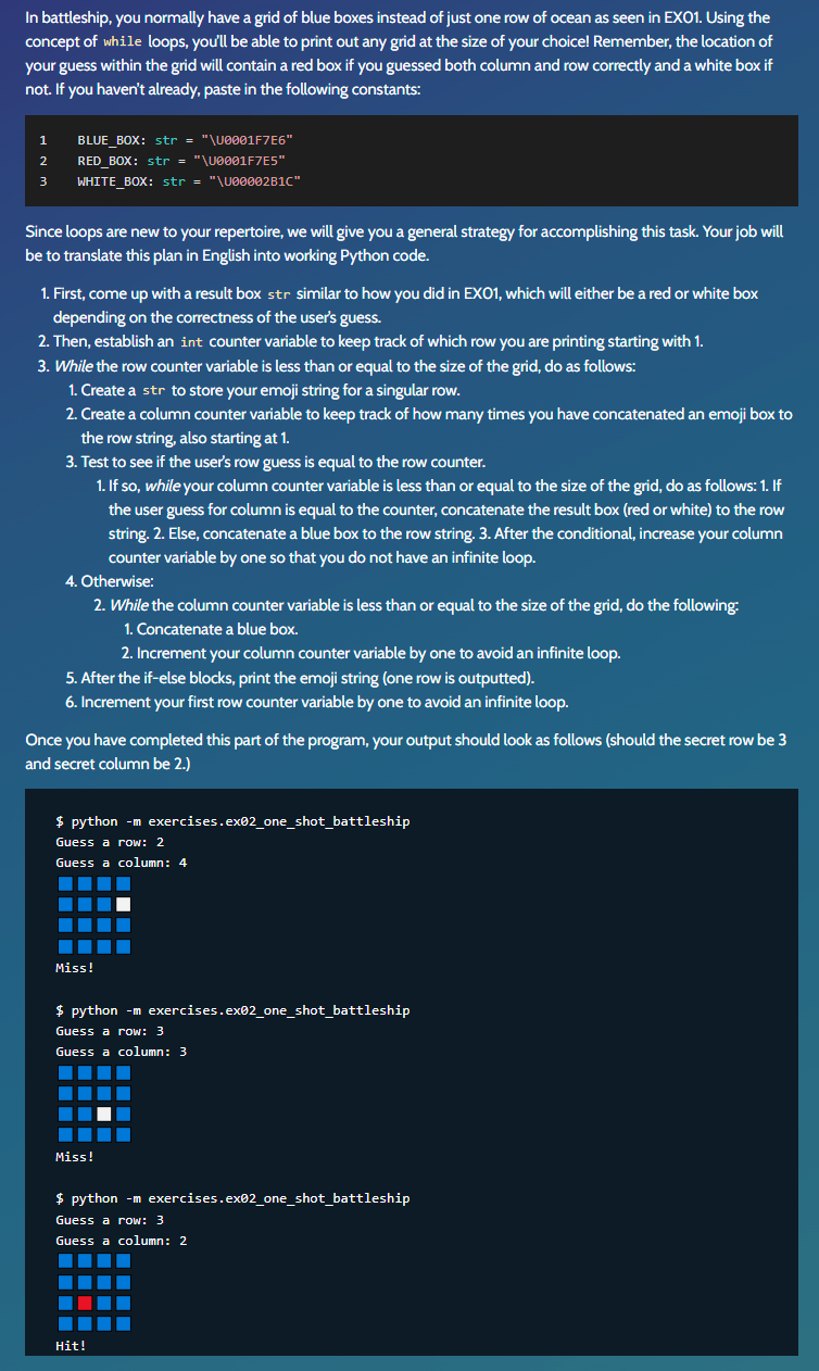 Solved In battleship, you normally have a grid of blue boxes | Chegg.com