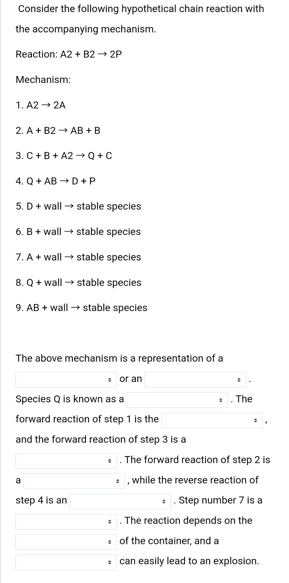 Solved Consider the following hypothetical chain reaction | Chegg.com