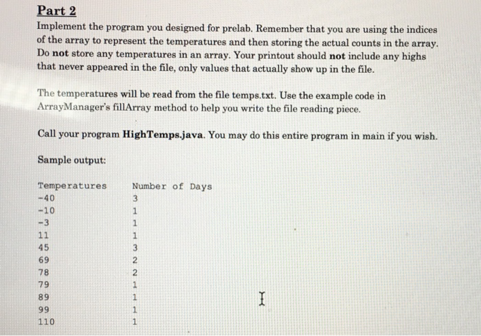 Solved Part 1 Create a java class called MoreArrayFun.java | Chegg.com