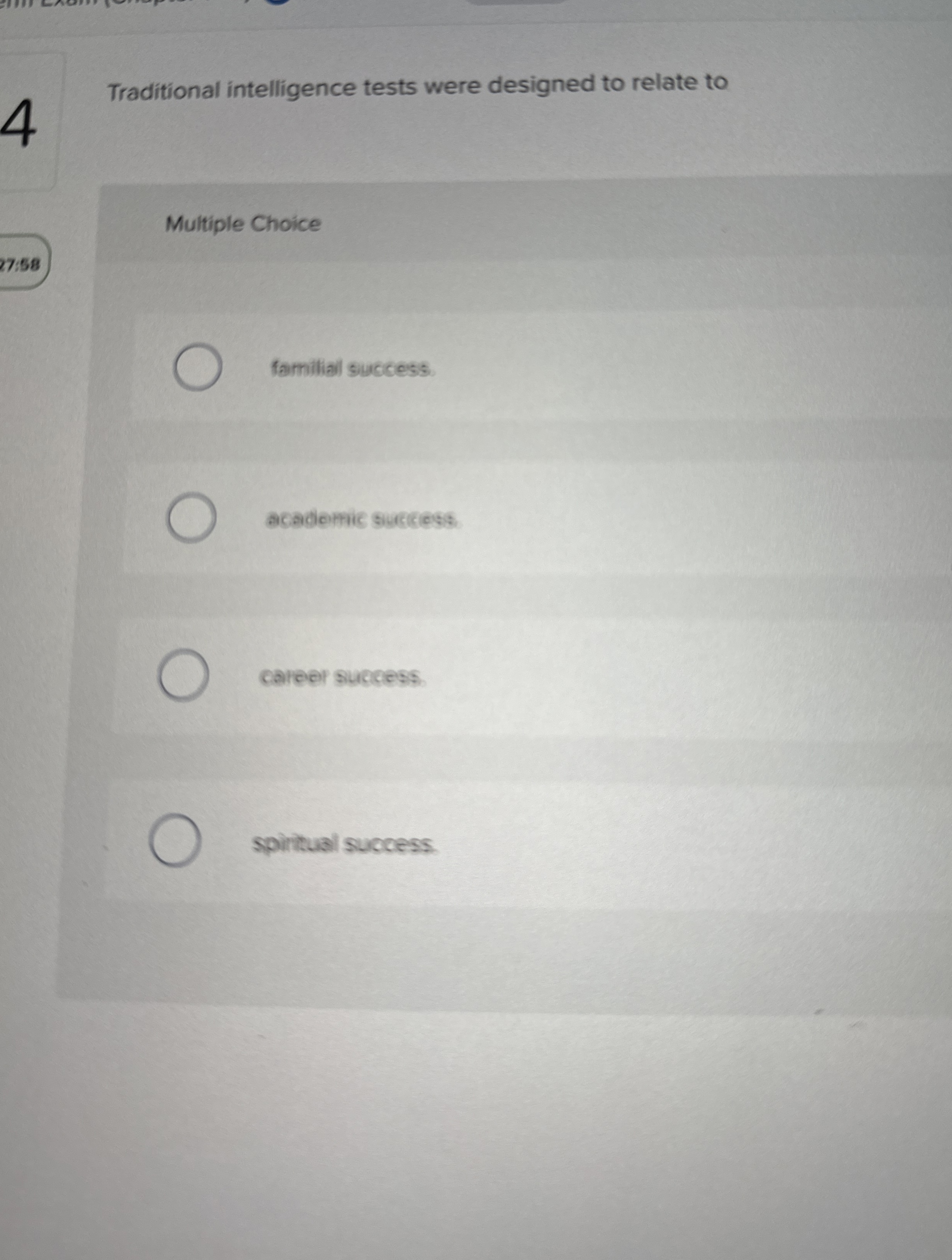 Solved Multiple Choice27:58familial success.academic | Chegg.com