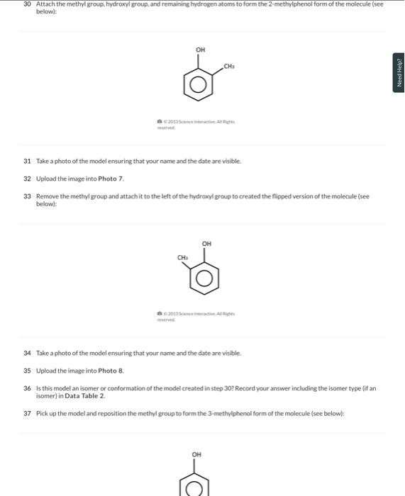 30 Attach the methyl group, hydroxyl group, and | Chegg.com
