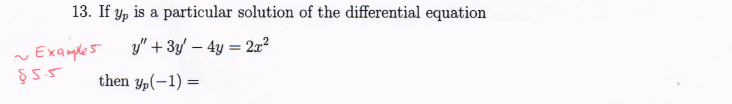Solved If yp ﻿is a particular solution of the differential | Chegg.com