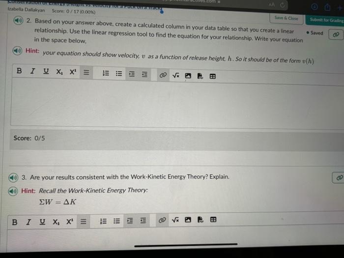 Pivot lab Conservation of Energy (Height vs | Chegg.com
