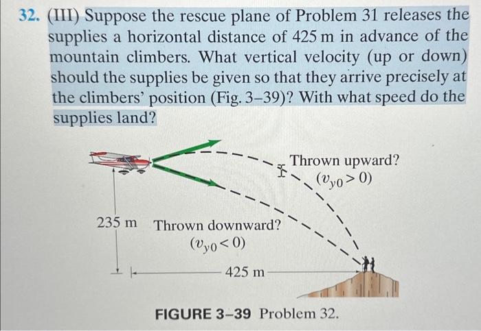 Solved 2. (III) Suppose the rescue plane of Problem 31 | Chegg.com
