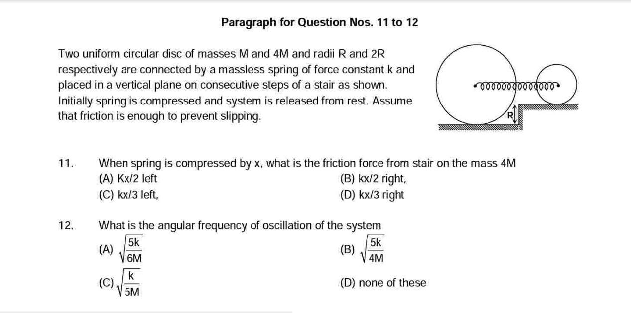 Solved Two uniform circular disc of masses M and 4M and | Chegg.com