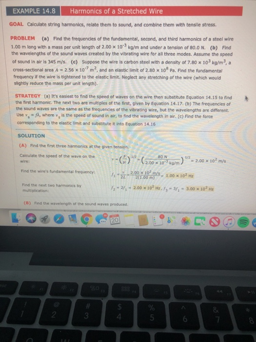 Solved EXAMPLE 14.8 Harmonics of a Stretched Wire GOAL | Chegg.com