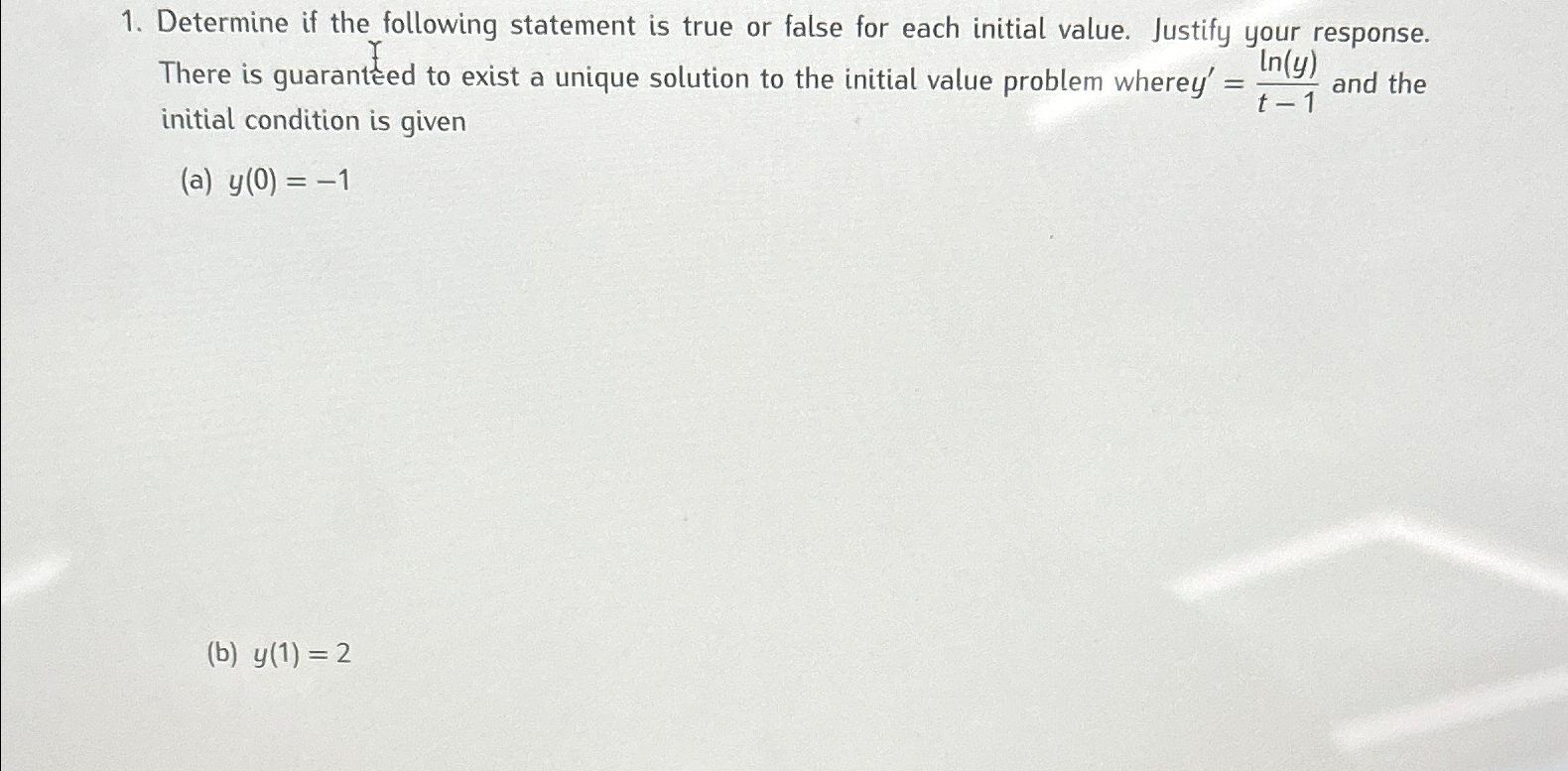 Solved Determine if the following statement is true or false | Chegg.com