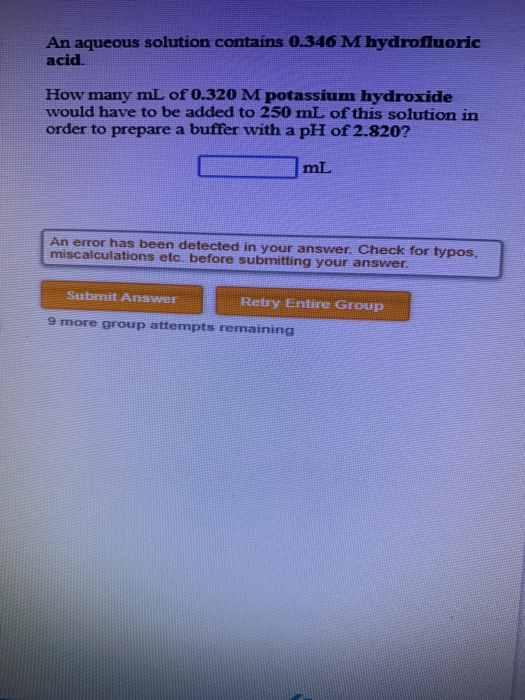 Solved An aqueous solution contains 0.346 M hydrofluoric | Chegg.com