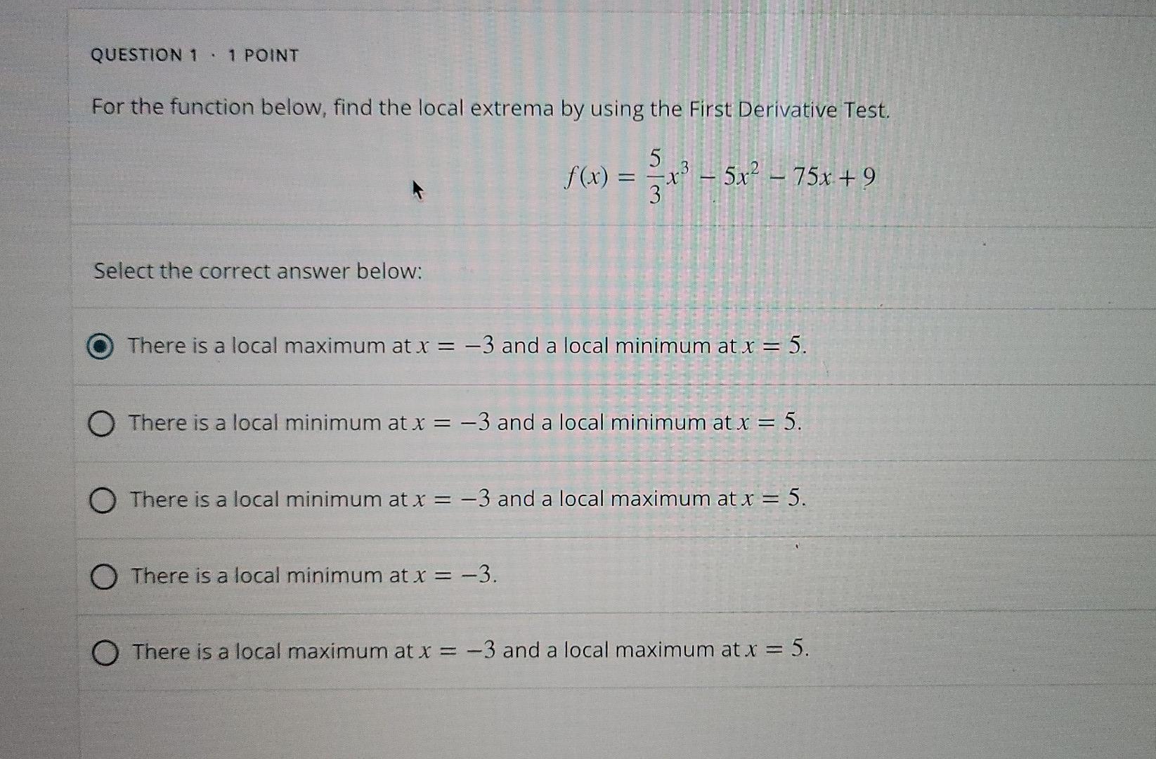 Solved For The Function Below Find The Local Extrema By Chegg Solved For The Function Below Find The Local Extrema By Chegg