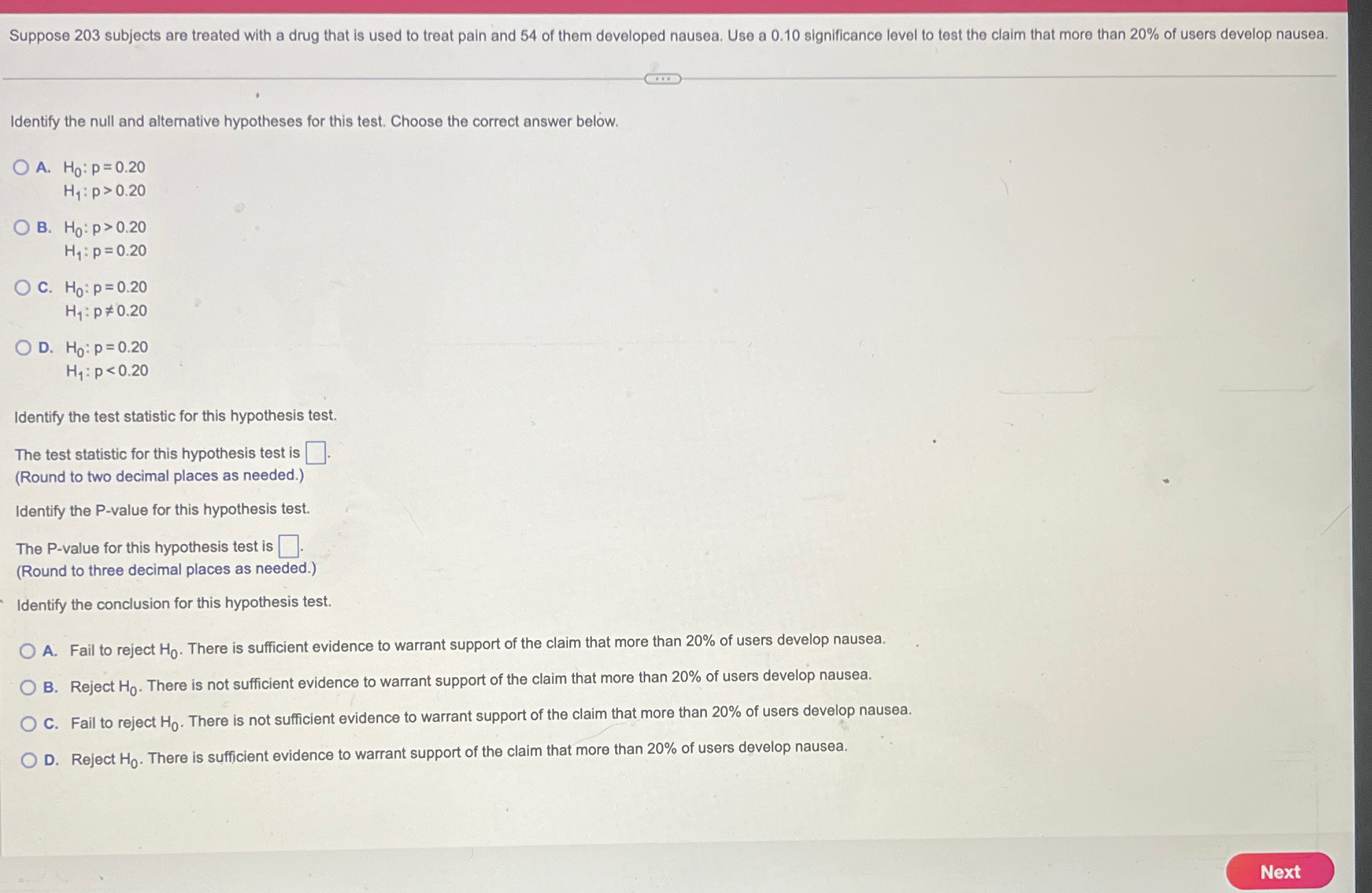 Solved Identify the null and alternative hypotheses for this | Chegg.com