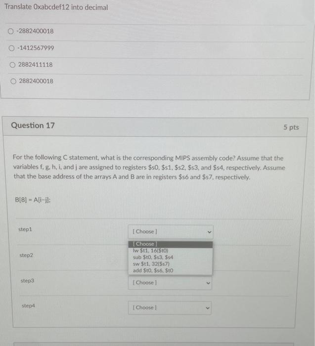 Solved Translate 0xabcdef12 into decimal −2882400018 | Chegg.com