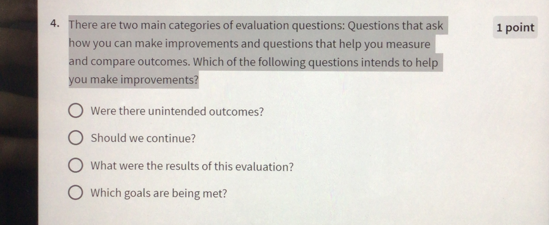 Solved There are two main categories of evaluation | Chegg.com