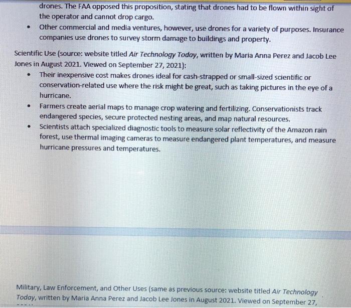 Solved In the Lab Notes for Drones Paper Introduction: These | Chegg.com