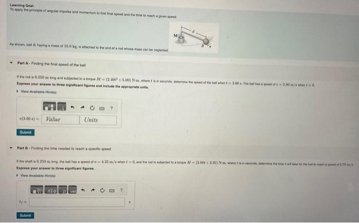 Learning Goal: Part A. Finding the final speed of the | Chegg.com