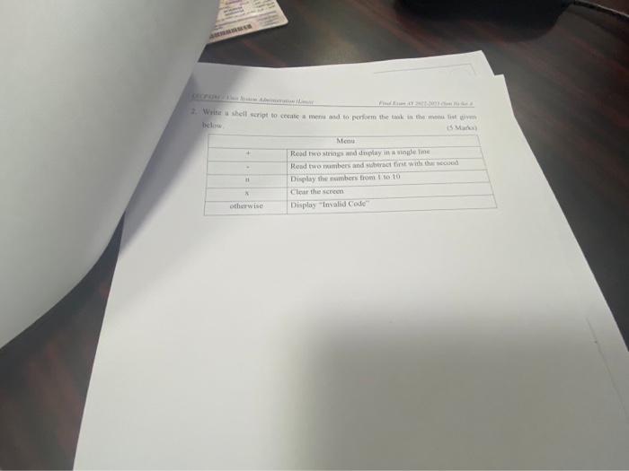 Solved belou.4. Write a shell script to accept a number from | Chegg.com