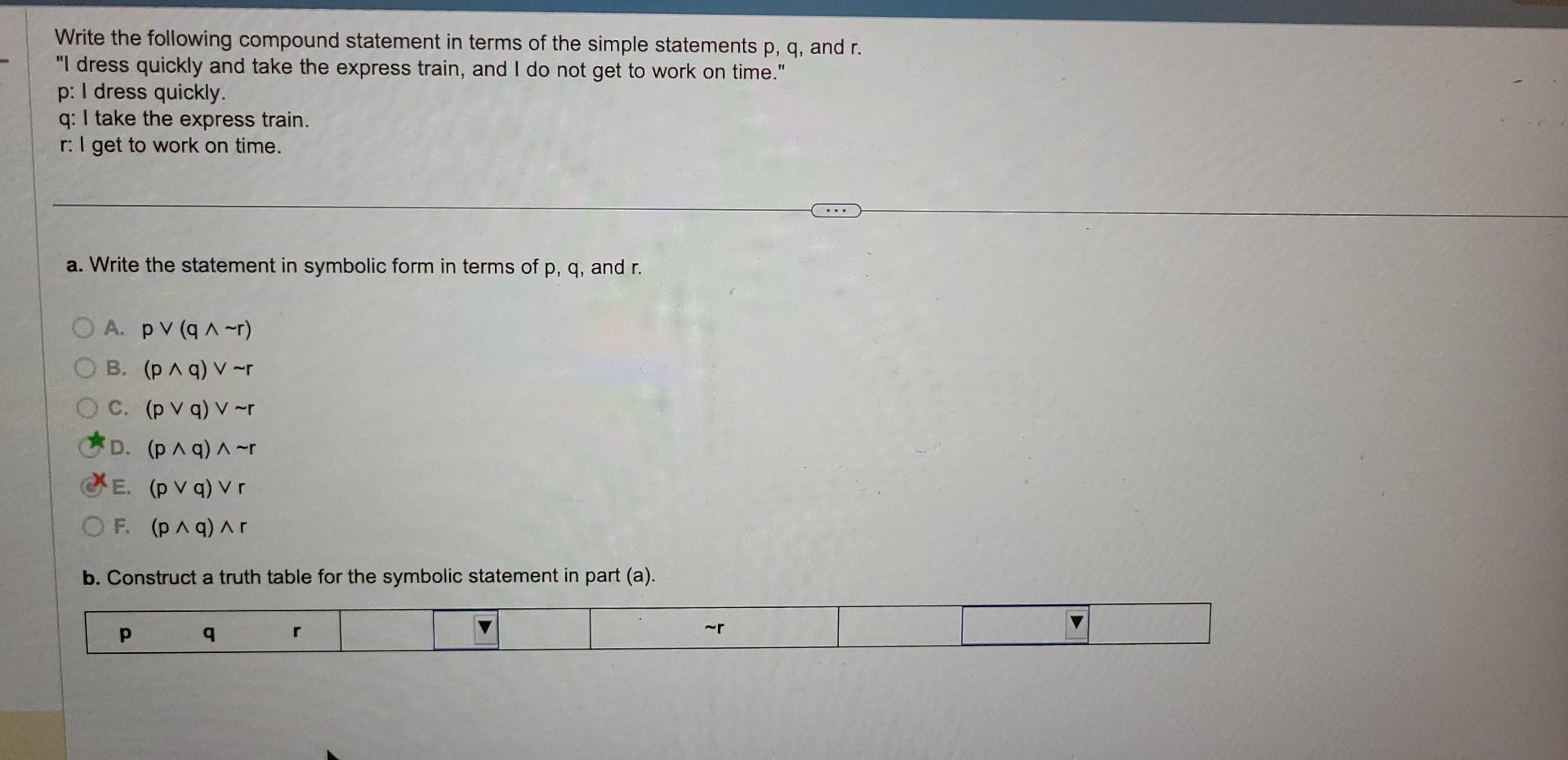 Solved Write the following compound statement in terms of | Chegg.com