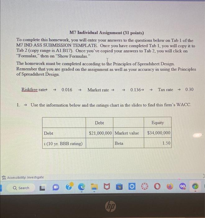 Solved M7 Individual Assignment (31 points) To complete this | Chegg.com