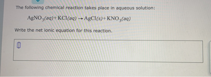 Solved The following chemical reaction takes place in | Chegg.com