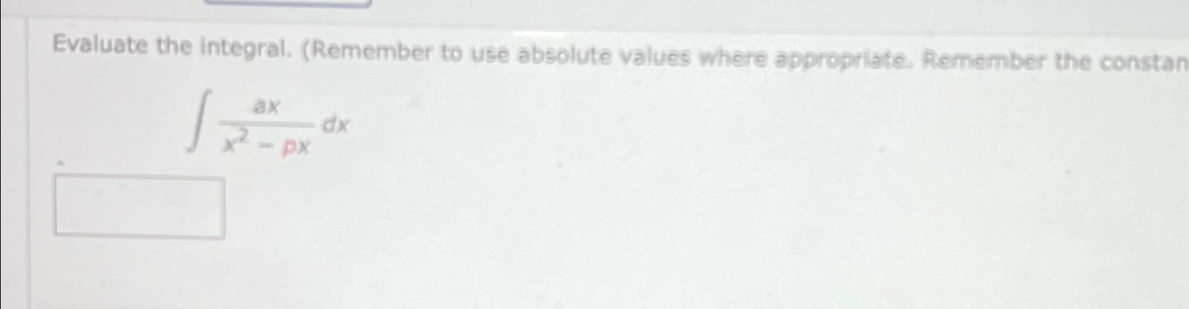 Solved Evaluate the integral. (Remember to use absolute | Chegg.com