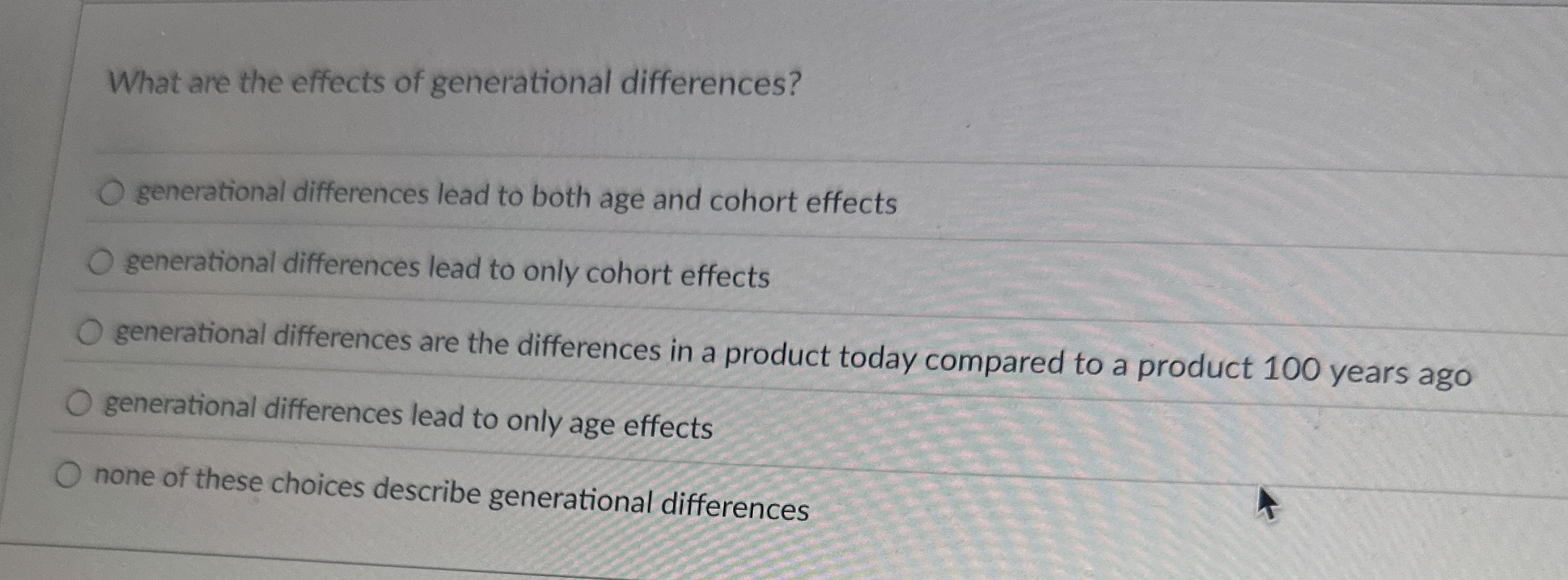 Solved What are the effects of generational | Chegg.com
