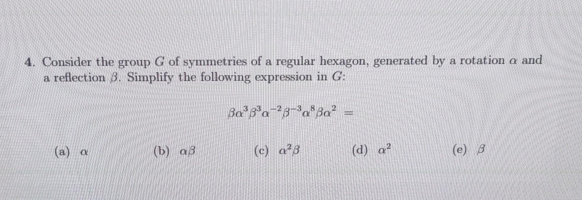 Solved 4. Consider the group G of symmetries of a regular | Chegg.com