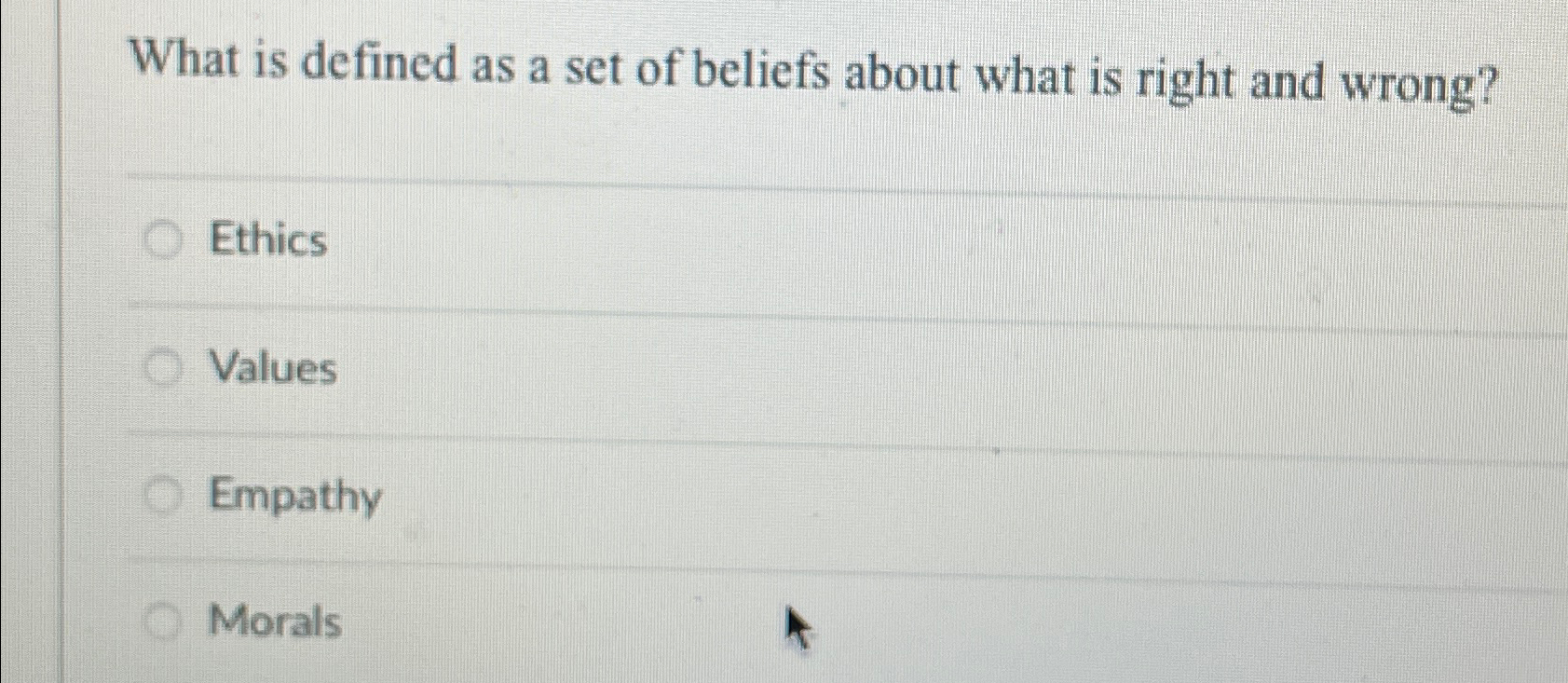 Solved What is defined as a set of beliefs about what is | Chegg.com