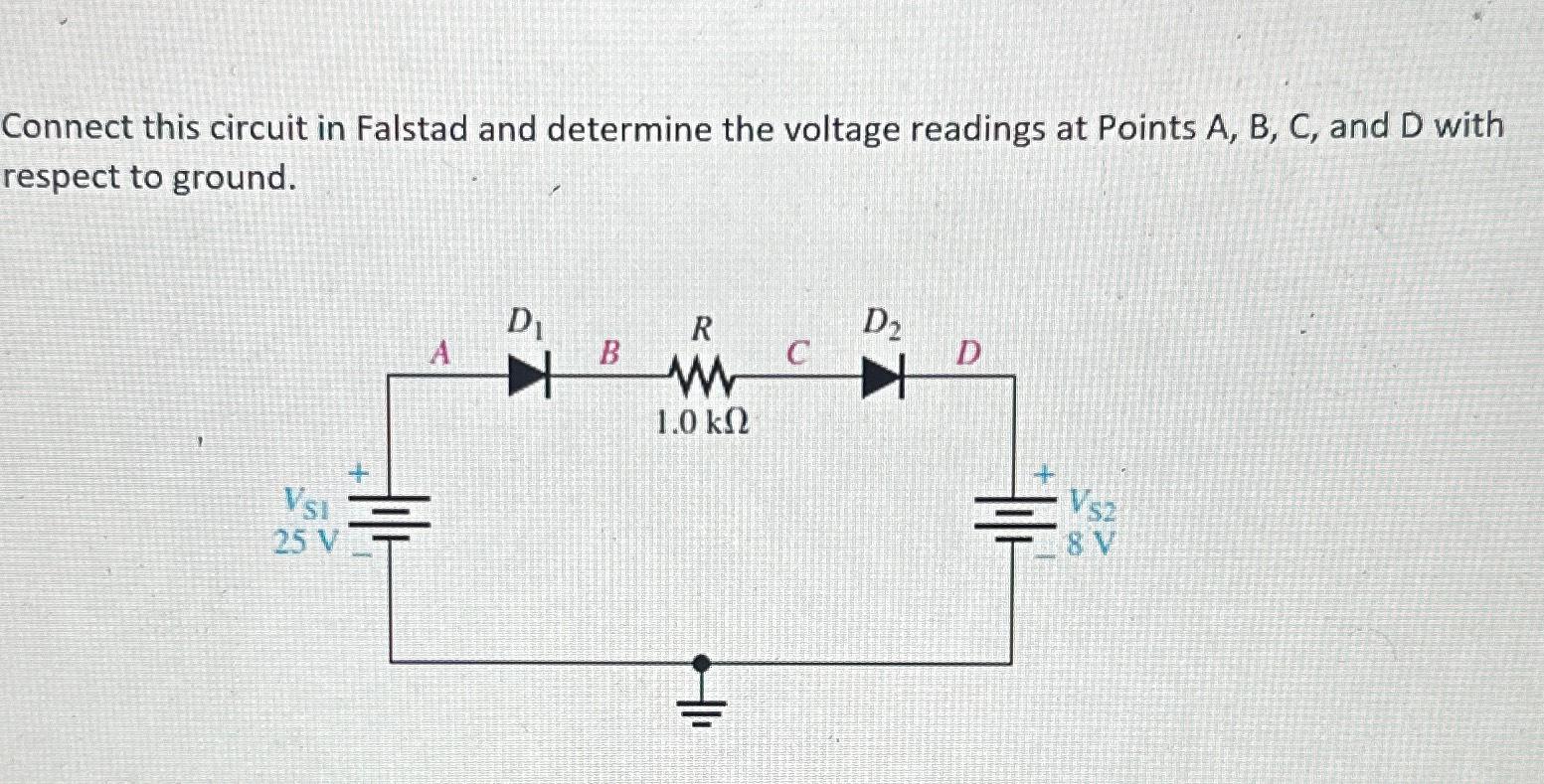 Solved Connect this circuit in Falstad and determine the | Chegg.com