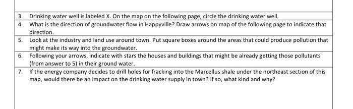 Solved 3. Drinking water well is labeled X. On the map on | Chegg.com
