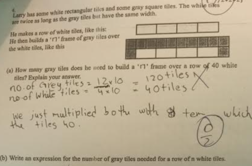 Solved Lary has some white rectangular tiles and some gray | Chegg.com
