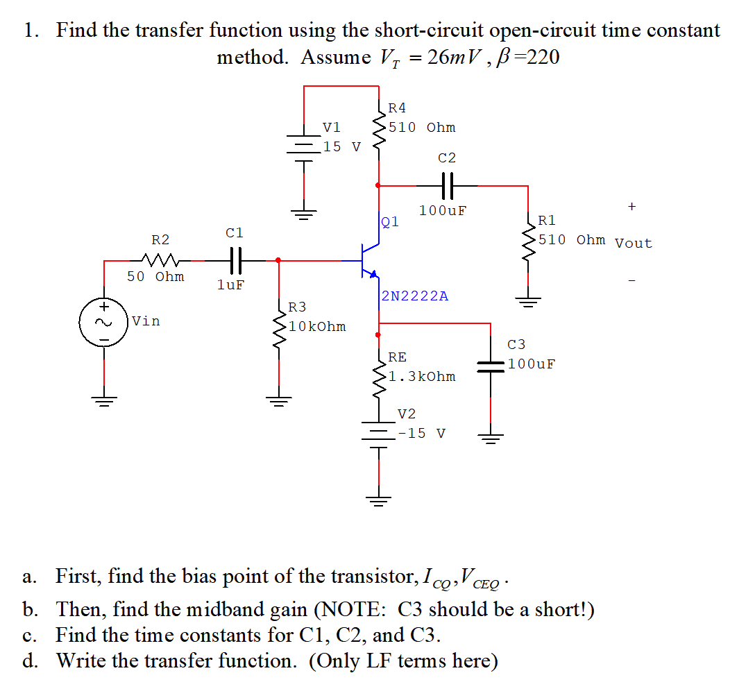 Solved Find the transfer function using the short-circuit | Chegg.com