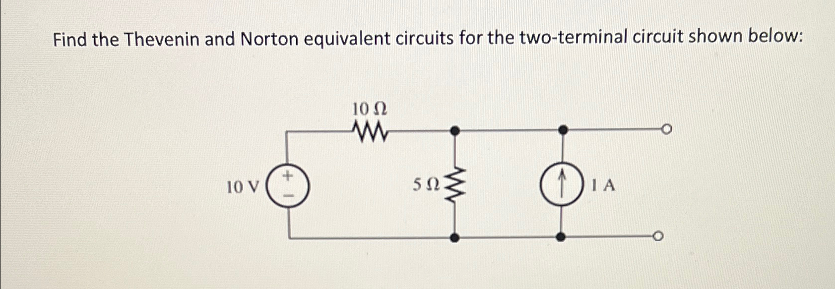 Solved Find the Thevenin and Norton equivalent circuits for | Chegg.com