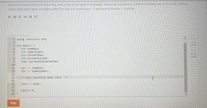 Solved Given numRows and nim Columns. print a list of all | Chegg.com